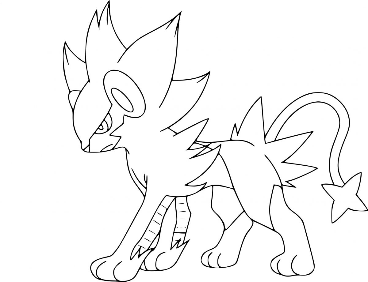 Pokemon Luxray Coloring Pages Sketch Coloring Page