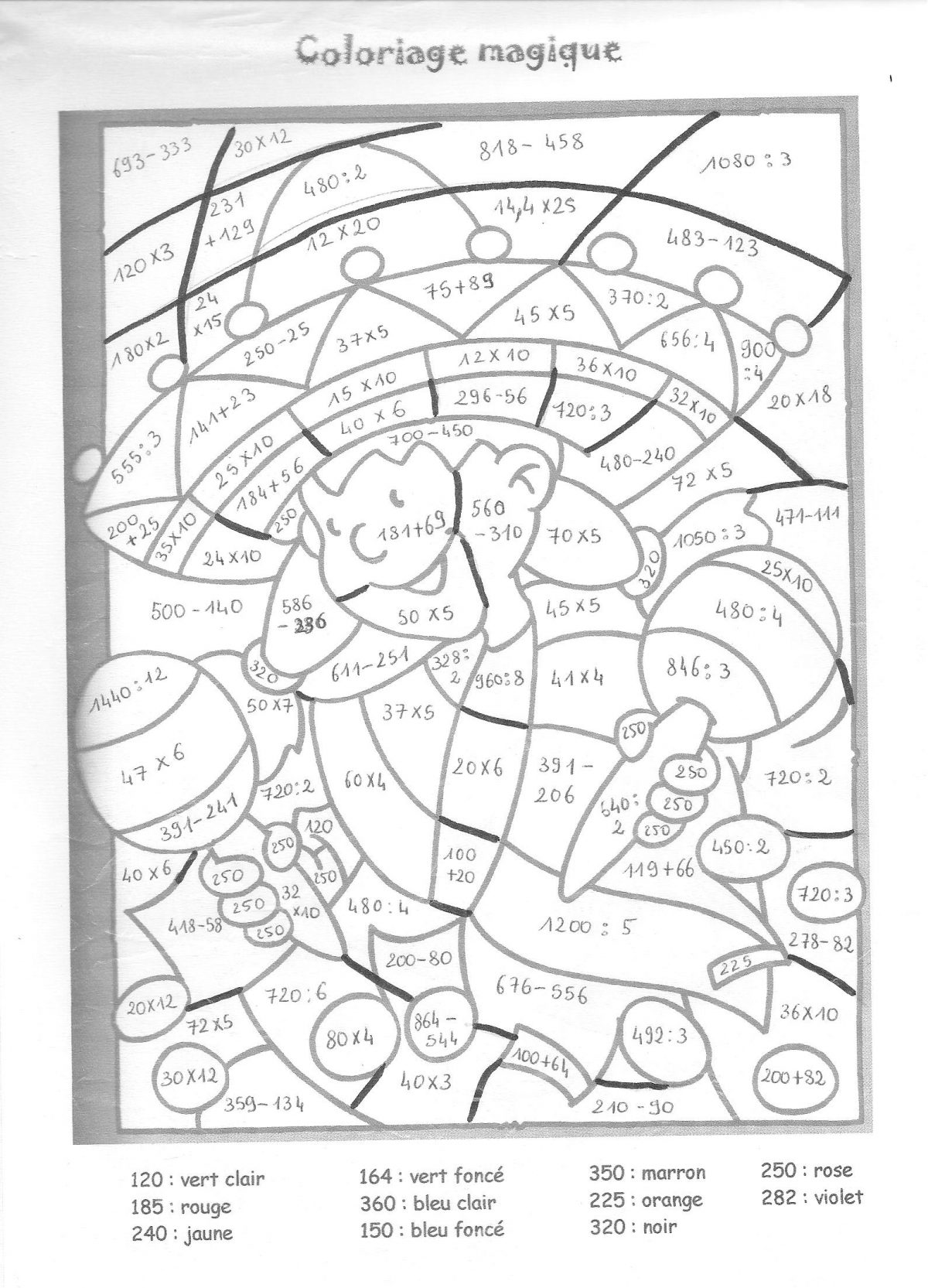 Coloriage Magique Ce2 Imprimer Calcul Soustraction Ce1 Coloriages ...